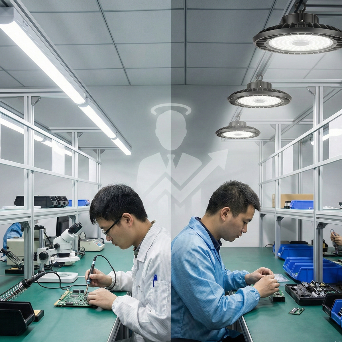 Lighting Vertical Surfaces in a Workshop for Less Glare – Hyperlite