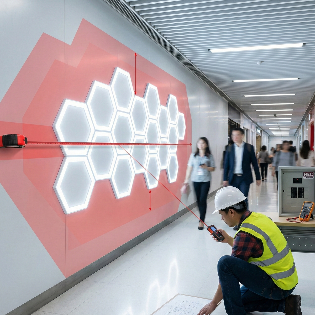 Safety Distances for Wall-Mounted Hex Lights – Hyperlite