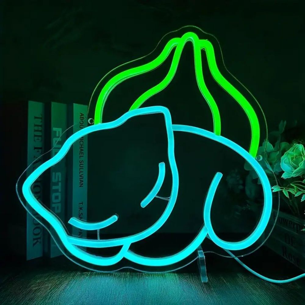 Bulbasaur Neon Sign | Gaming Room Decor | LED – Hyperlite