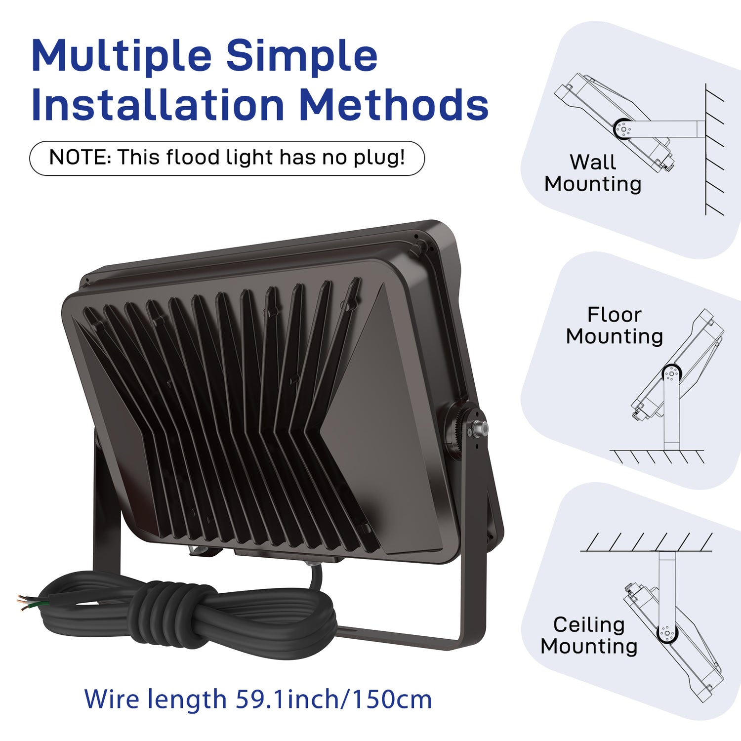Hyperlite Led Flood Light with Photocell - Mars Series (UM) - 150W, 2