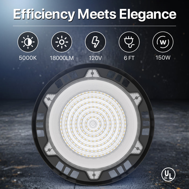 150W UFO LED High Bay Light | 18000LM | Shop, Barn – Hyperlite