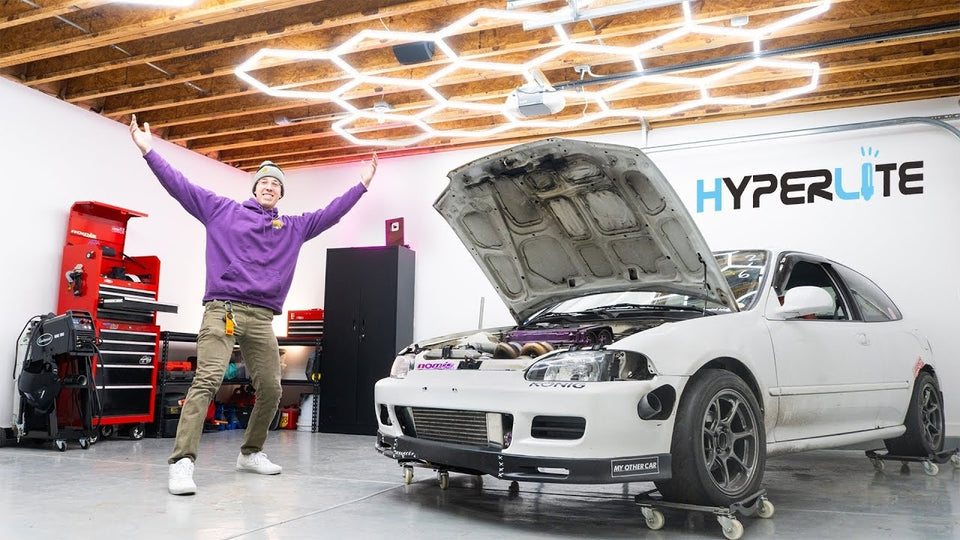 Hyperlite Hexagon Garage Lights 14 Grids | Bright LED Lighting