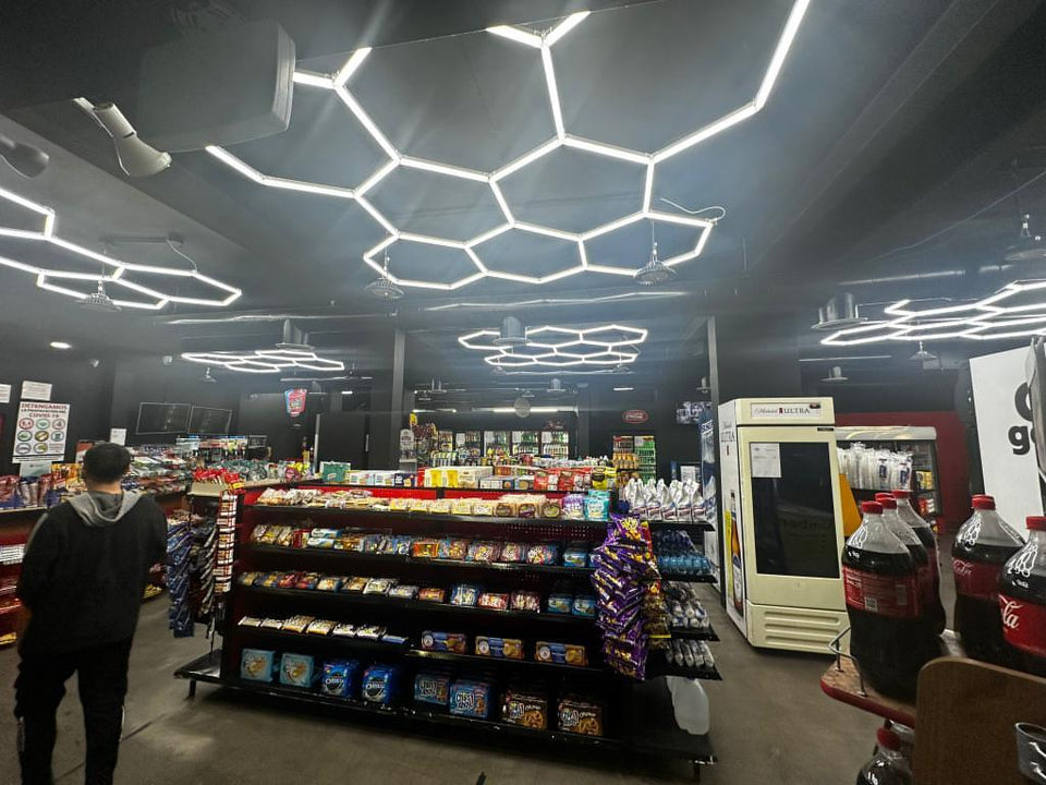 Hyperlite Hexagon Garage Lights 22 Grids (12.5x11.6ft) | DIY Lighting