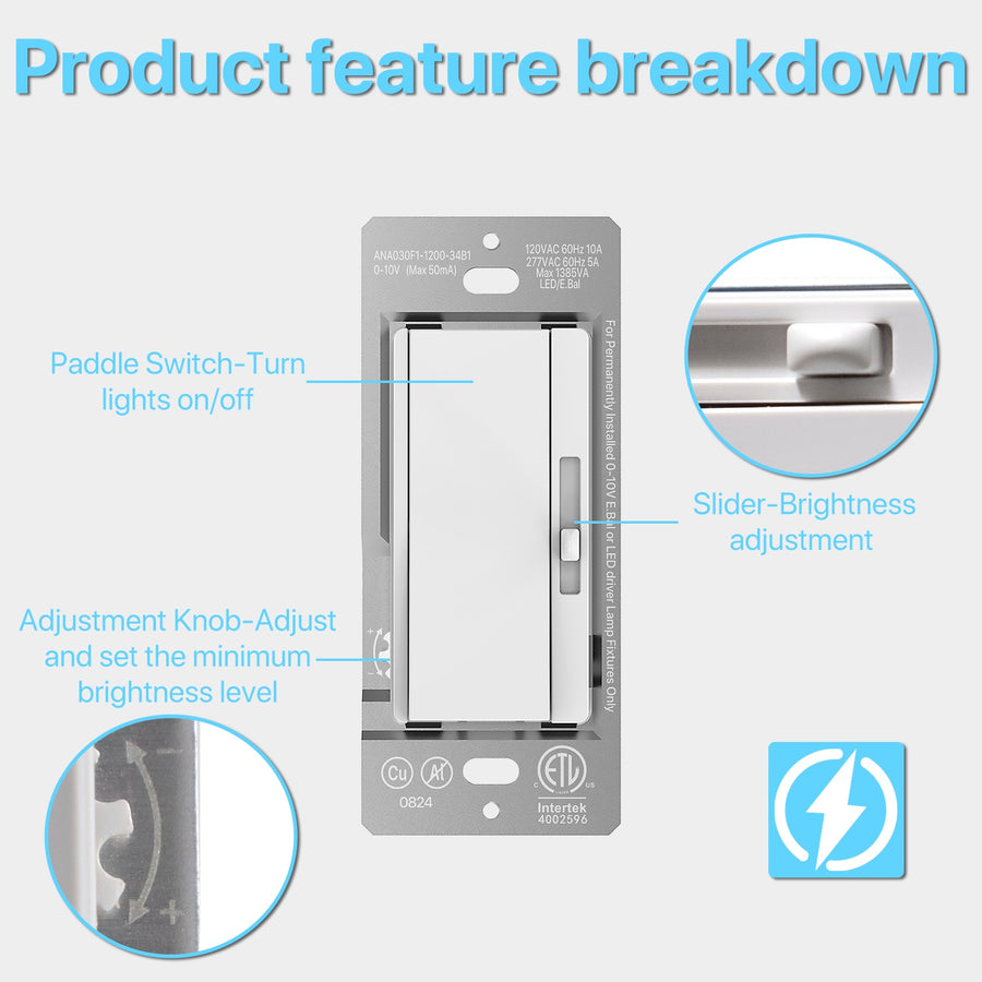 Dimmer switch for all hyperlite dimmable lights – Hyperlite