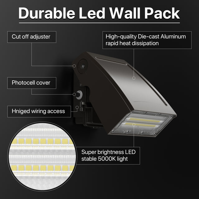 Hyperlite LED Wall Pack Light | Dusk-to-Dawn | Outdoor Security