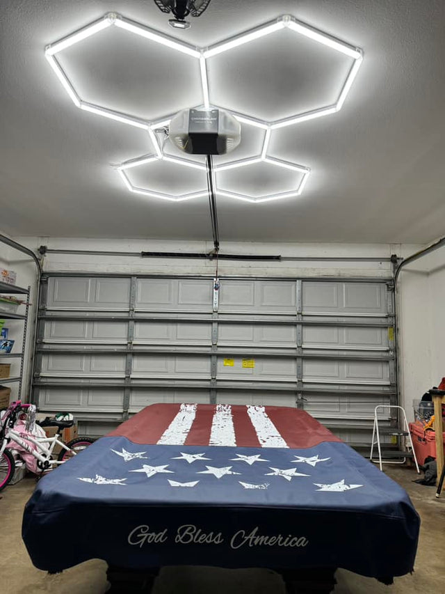 Hyperlite Hexagon Garage Lights 5 Grids | Dimmable | Bright Garage ...