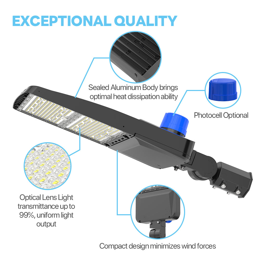 Black LED Parking Lot Lights | Dimmable LED Area Light | Commercial ...