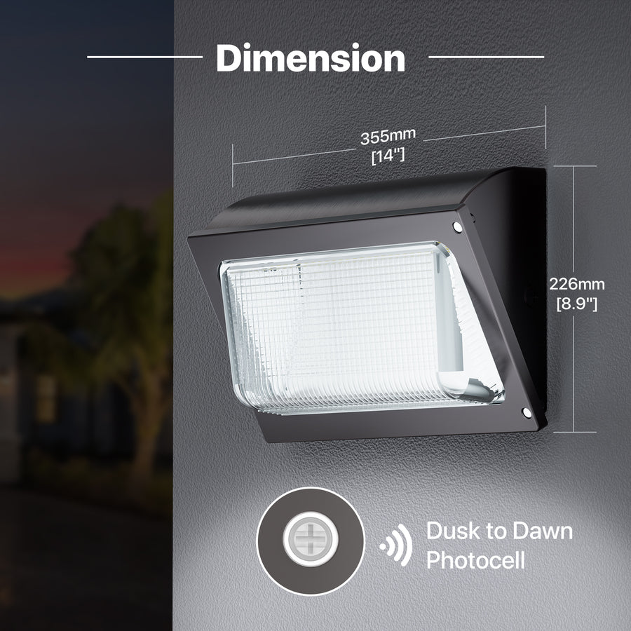 Hyperlite Wall Pack Light with Photocell - Security Lighting