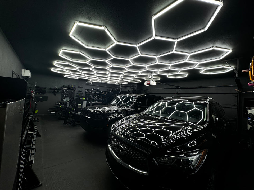 Hyperlite Hexagon Garage Lights 22 Grids (12.5x11.6ft) | DIY Lighting